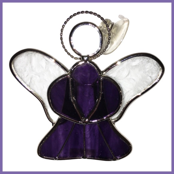 Accents | Angel Sun Catcher Stained Glass Window Cling With Suction Cup ...